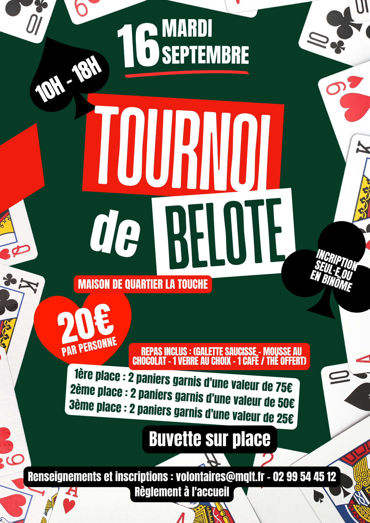 Tournoi de belote - Maison de Quartier La Touche
